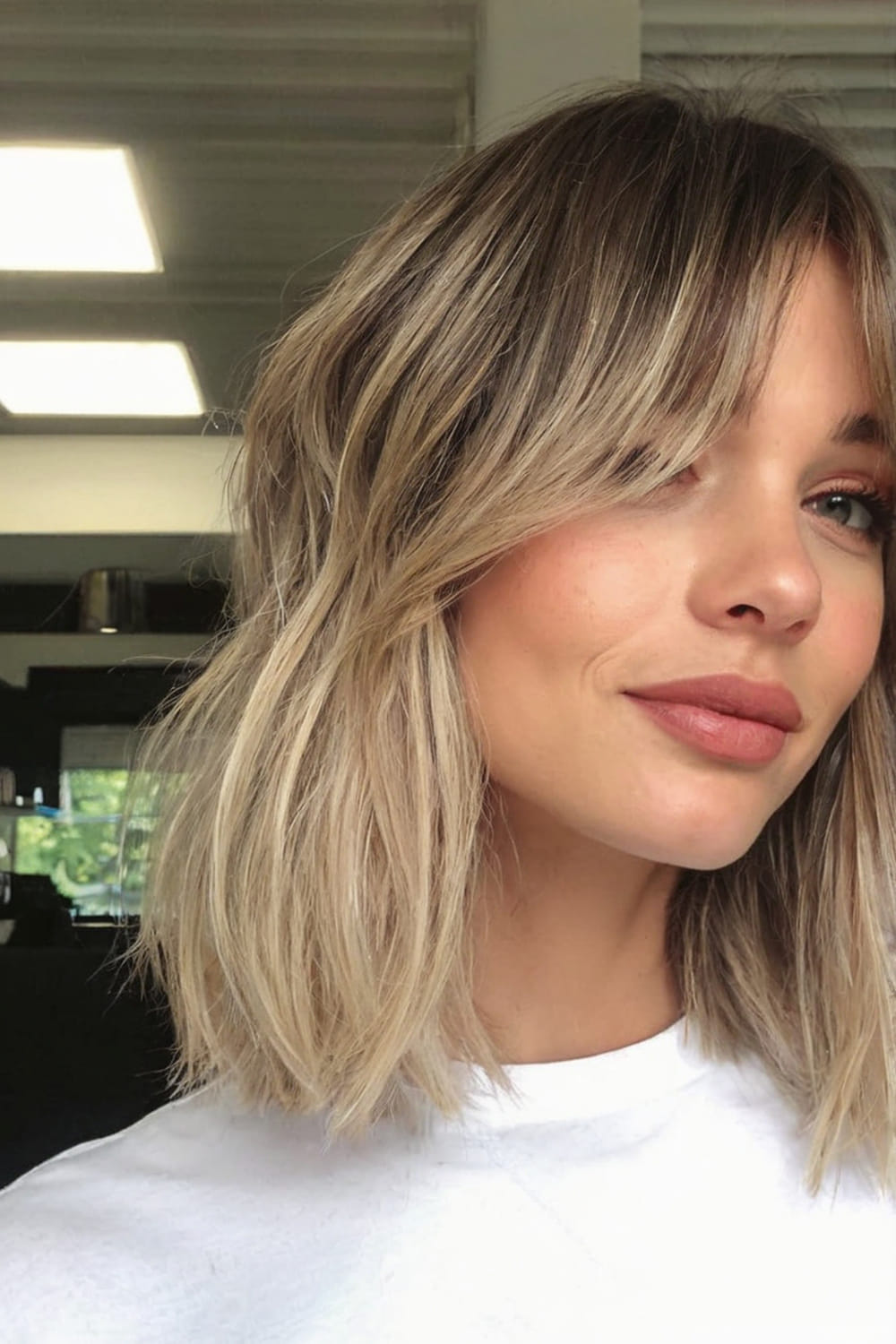 31 Medium Length Haircuts With Bangs: Transform Your Look! - Bangz Hair ...