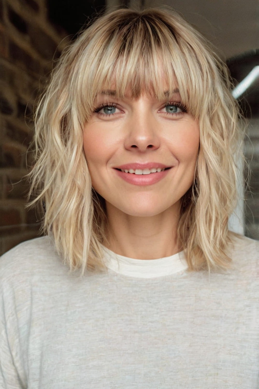 31 Medium Length Haircuts With Bangs: Transform Your Look! - Bangz Hair ...