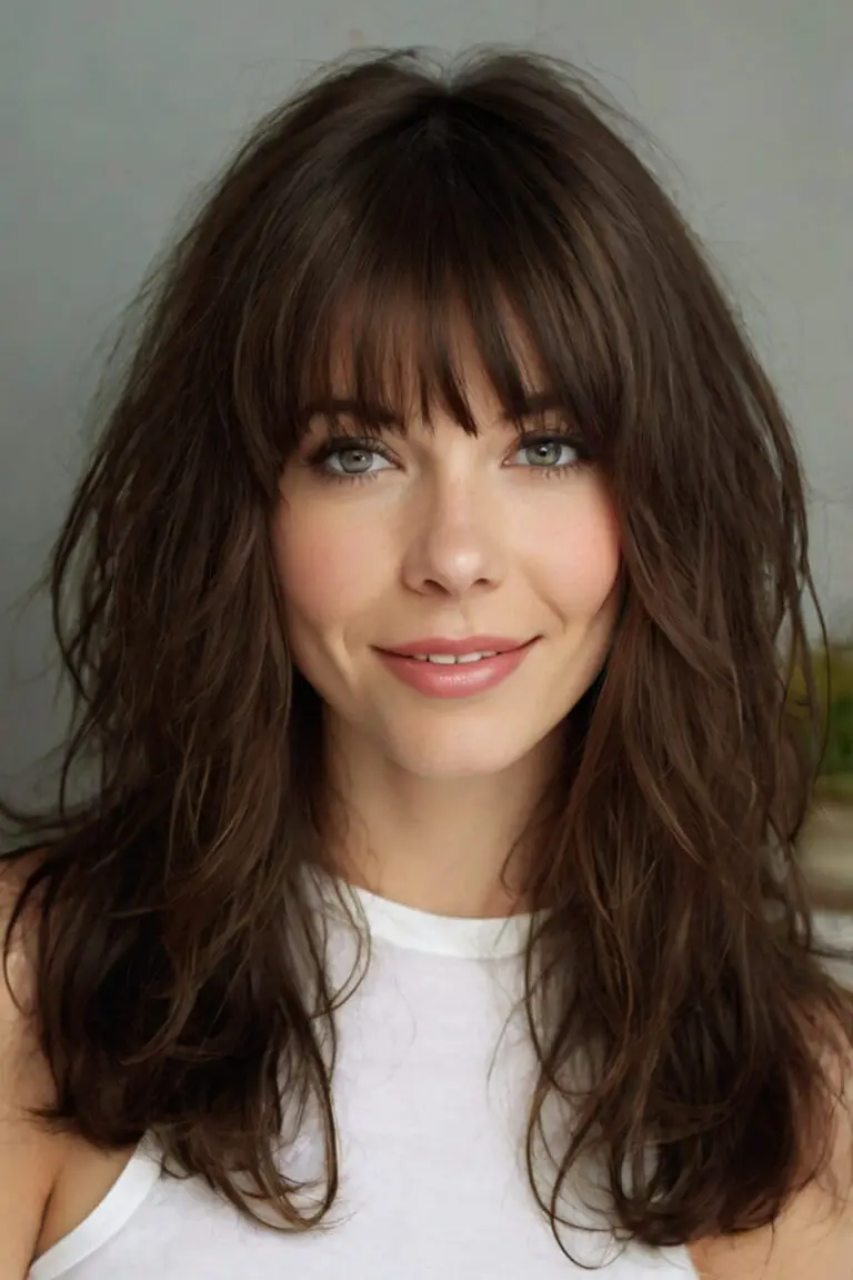 31 Medium Length Haircuts With Bangs: Transform Your Look! - Bangz Hair ...