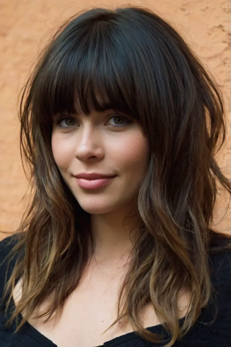 31 Medium Length Haircuts With Bangs: Transform Your Look! - Bangz Hair ...