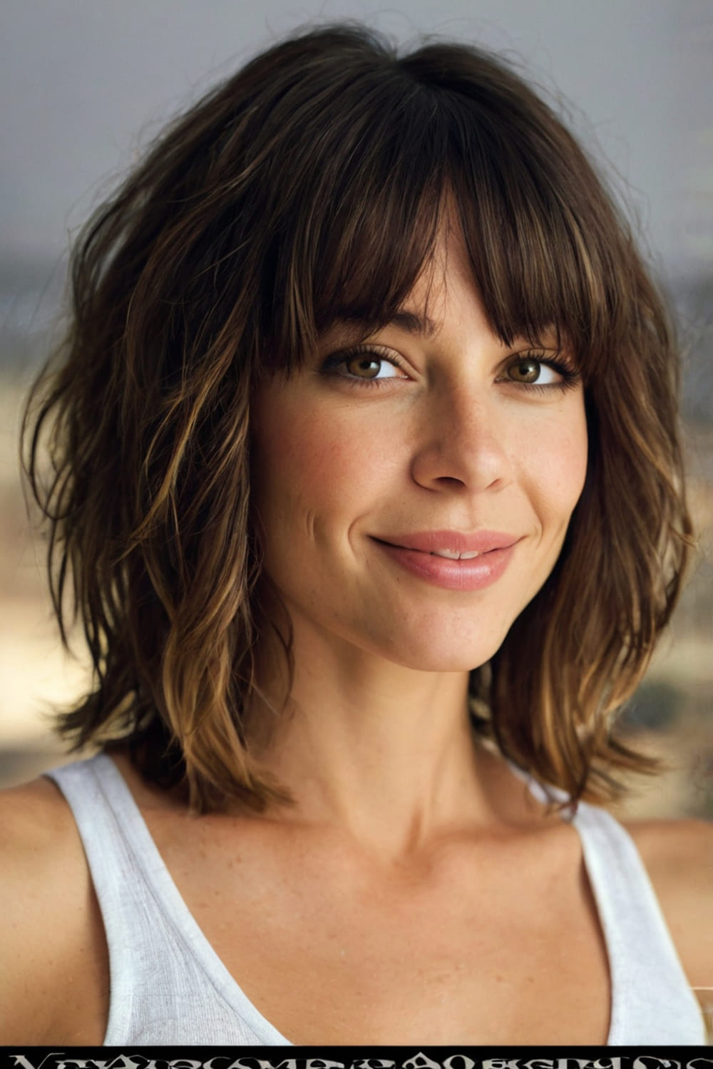 31 Medium Length Haircuts With Bangs: Transform Your Look! - Bangz Hair ...